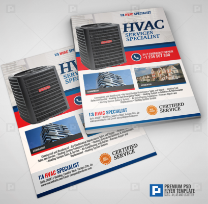 Heating and Cooling Services Flyer - PSDPixel