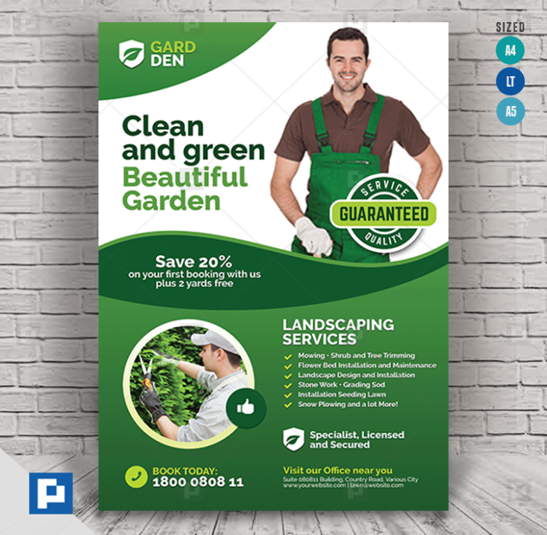 Landscaping and Lawn Care Flyer - PSDPixel