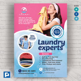 Laundry Business Promo Flyer - PSDPixel