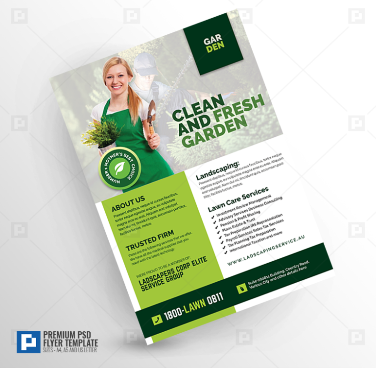 Lawn Landscaping Promotional Flyer - PSDPixel