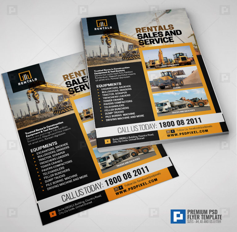 Machine and Equipment Rentals Flyer - PSDPixel