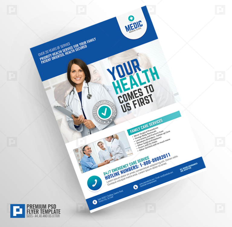 Medical Center and Clinic Promotional Flyer - PSDPixel