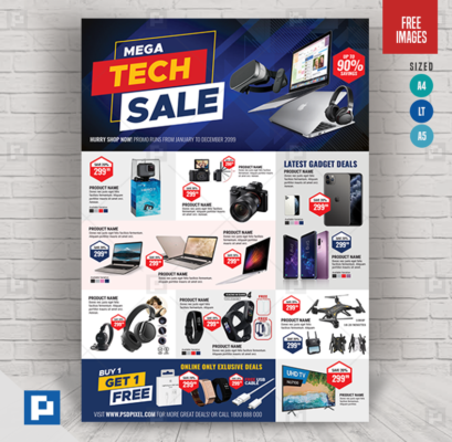 Multipurpose Tech Mega Sale Flyer - PSDPixel