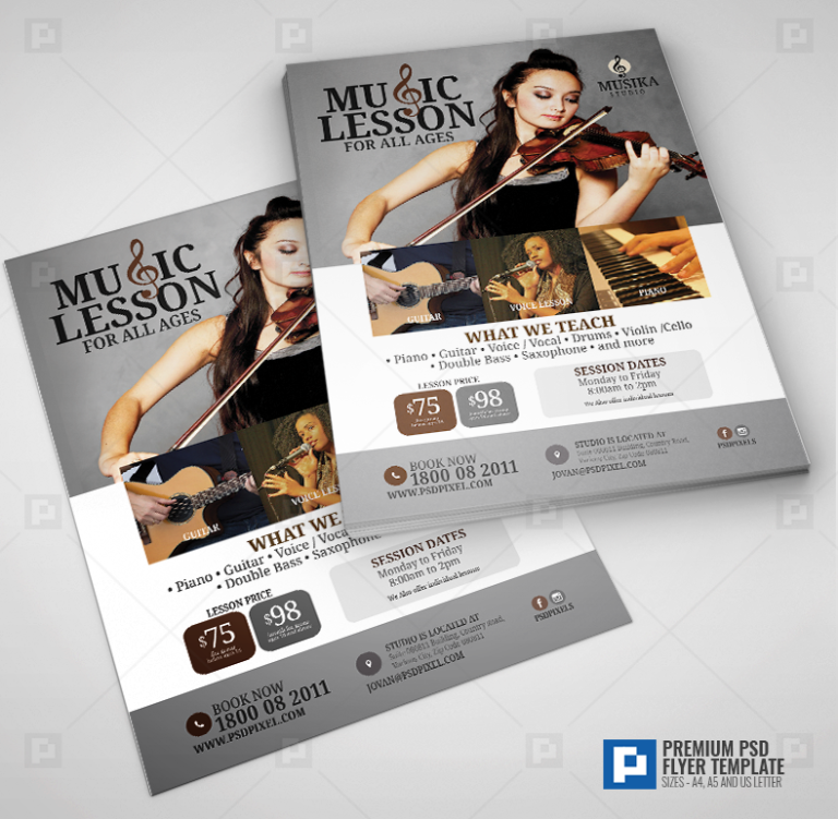 Music Lesson Flyer - PSDPixel
