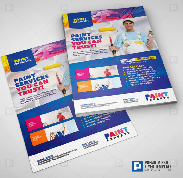 Paint Contractor Flyer - PSDPixel