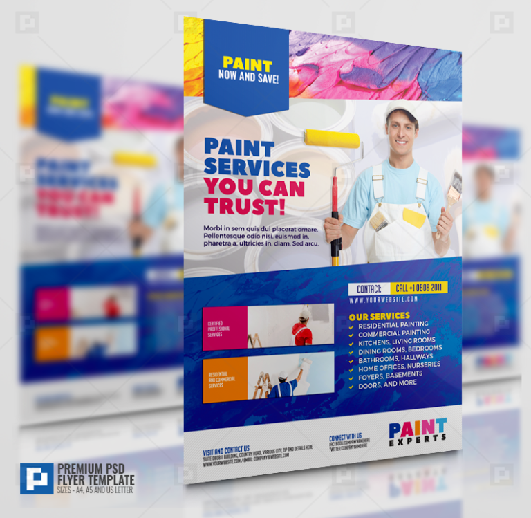 Paint Contractor Flyer - PSDPixel