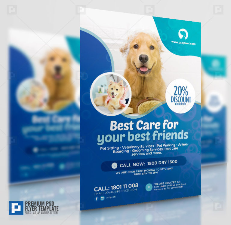 Pet Services Promotional Flyer - PSDPixel