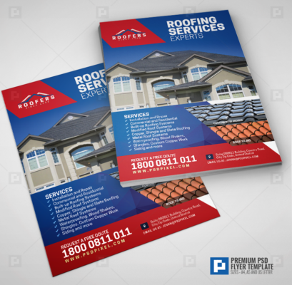 Roofing Company Promotional Flyer - PSDPixel
