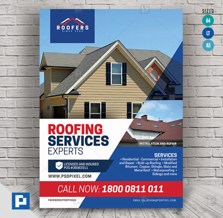Roofing Experts Promotional Flyer - PSDPixel