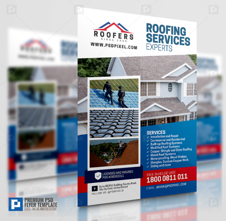 Roofing Services Experts Flyer - PSDPixel