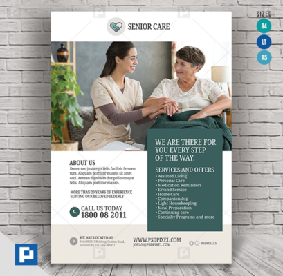 Senior Care Program Flyer - PSDPixel