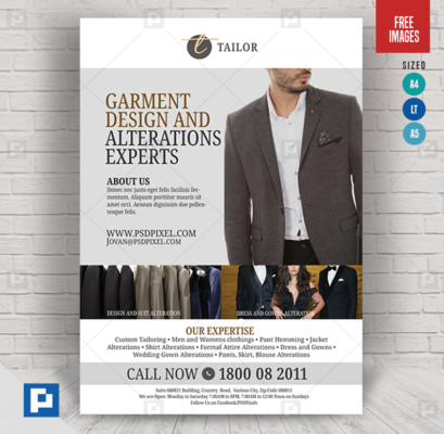 Tailoring and Dressmaking Flyer - PSDPixel