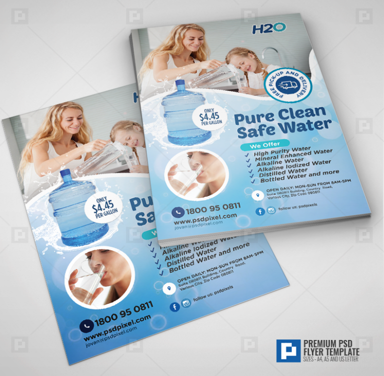 Water Delivery Promotional Flyer - PSDPixel