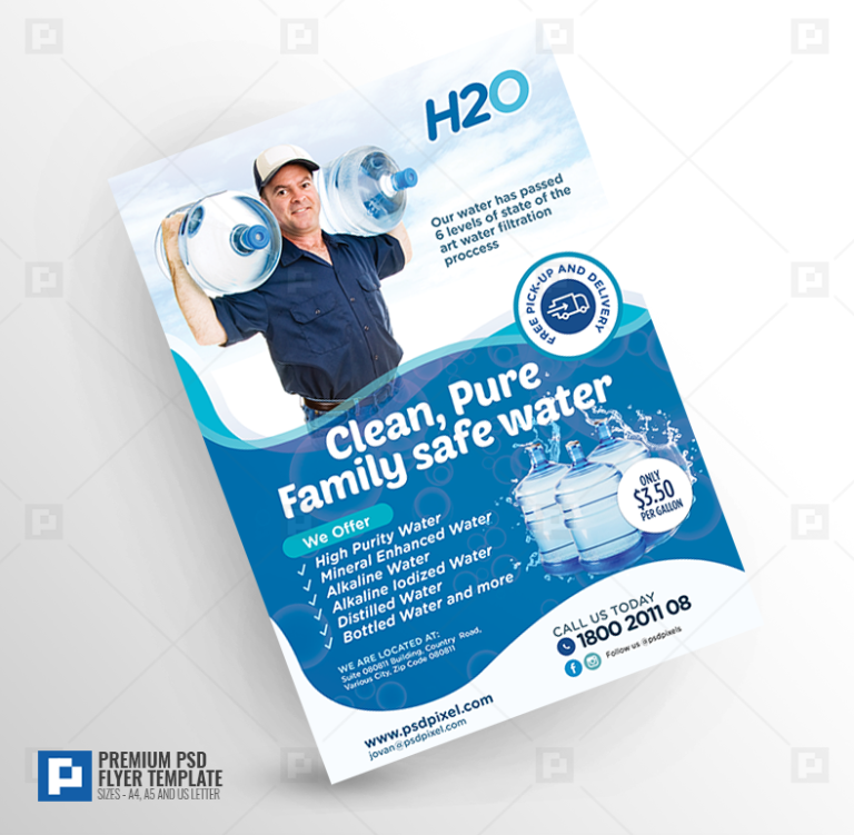 Water Delivery Services Flyer - PSDPixel