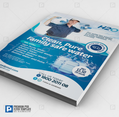 Water Delivery Services Flyer - PSDPixel