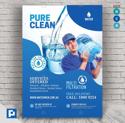Water Refilling Services Flyer - PSDPixel