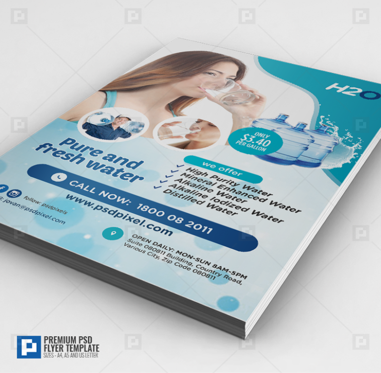 Water Refilling and Delivery Flyer - PSDPixel