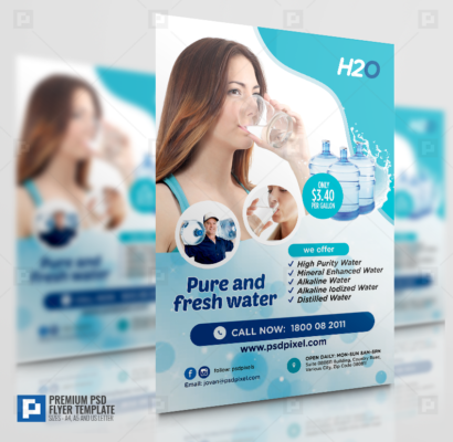 Water Refilling and Delivery Flyer - PSDPixel