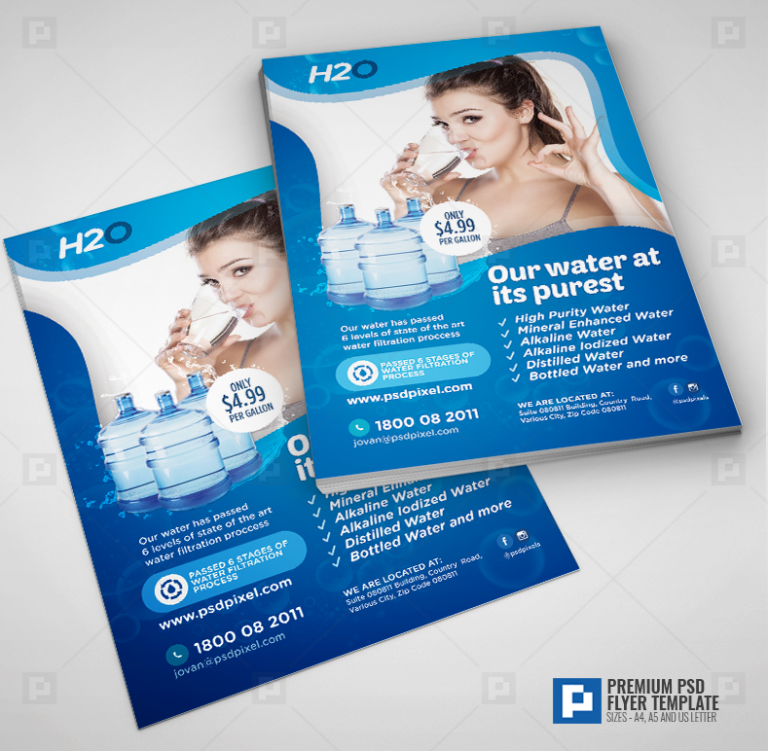 Water Service Company Flyer - PSDPixel
