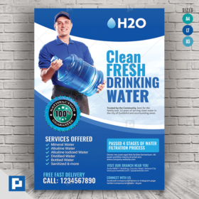Water Refilling Service Flyer - PSDPixel