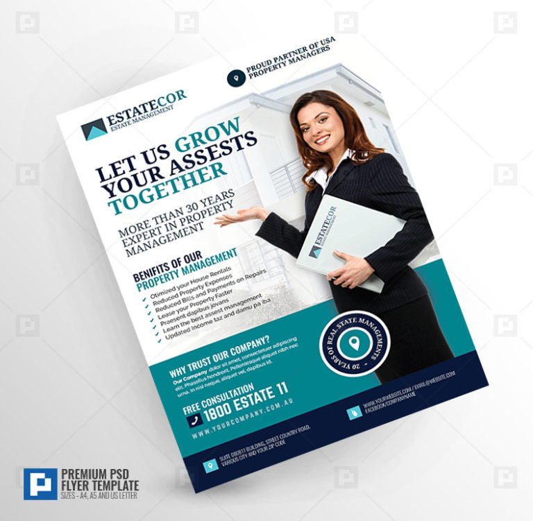 Asset and Real Estate Management Flyer - PSDPixel