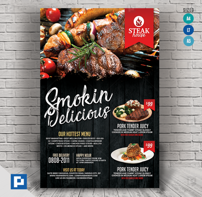 Barbecue Grill Restaurant Flyer - PSDPixel