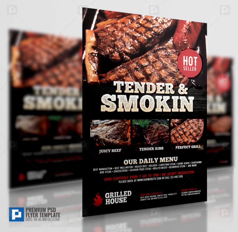 Barbecue and Grill House Flyer - PSDPixel