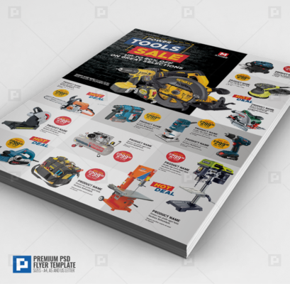 Construction Tools Sales Flyer - PSDPixel