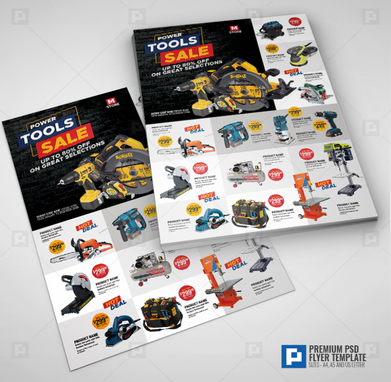Construction Tools Sales Flyer - PSDPixel