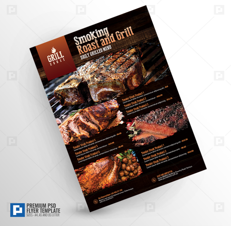Grill and Restaurant Flyer - PSDPixel