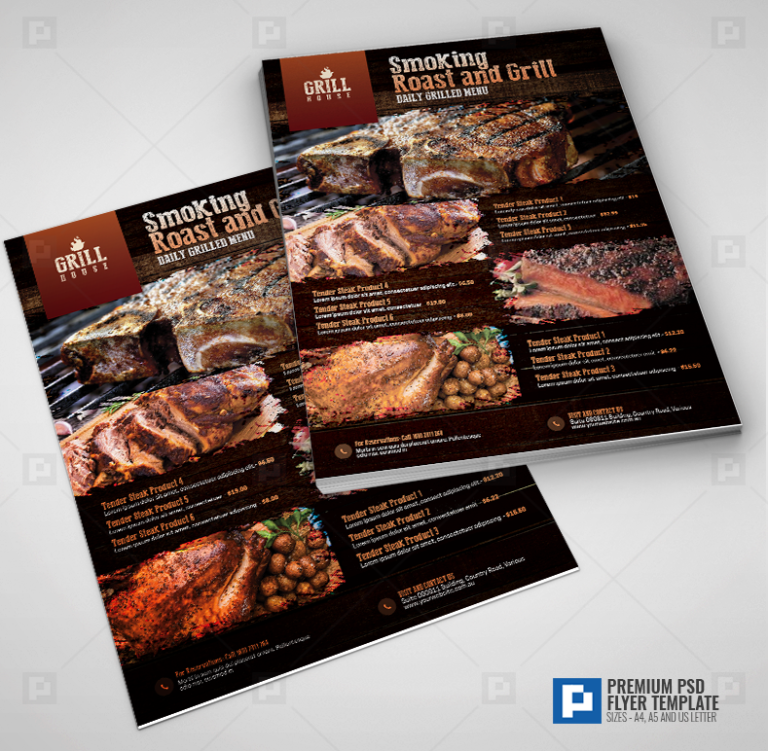 Grill and Restaurant Flyer - PSDPixel