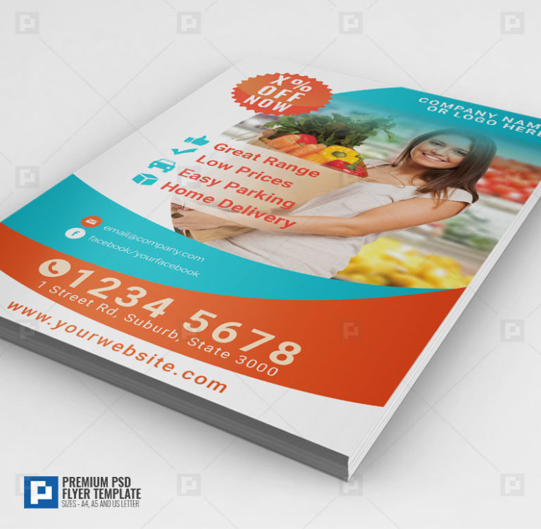 Grocery and Shopping Center Flyer - PSDPixel