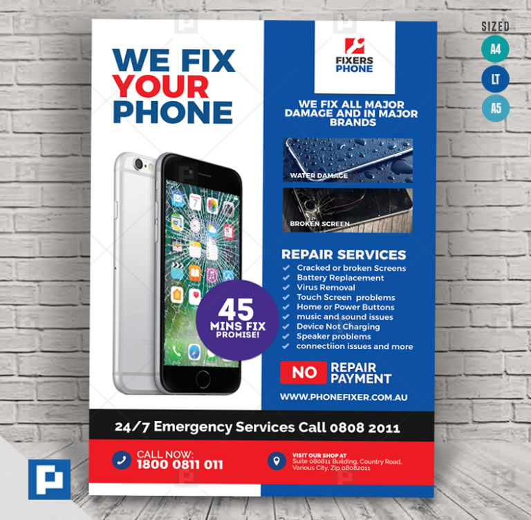 Phone Repair Shop Flyer - PSDPixel