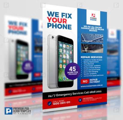 Phone Repair Shop Flyer - PSDPixel