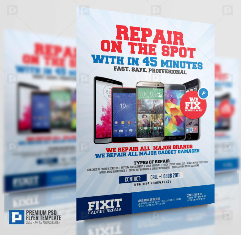Phone and Gadget Repair Flyer - PSDPixel