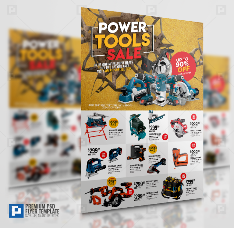 Power Tools Accessories Flyer - PSDPixel