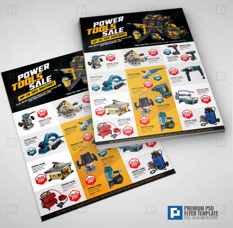 Power Tools Sales Flyer - PSDPixel