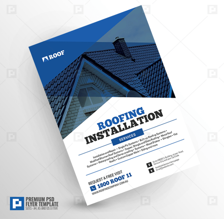 Roofing Installation Service Flyer - PSDPixel