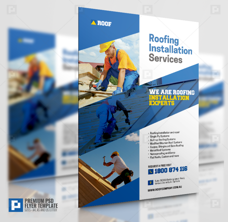 Roofing Installation and Repair Flyer - PSDPixel