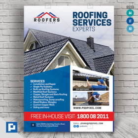 Roofing Promotional Flyer - PSDPixel