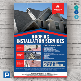 Roofing Promotional Flyer - PSDPixel