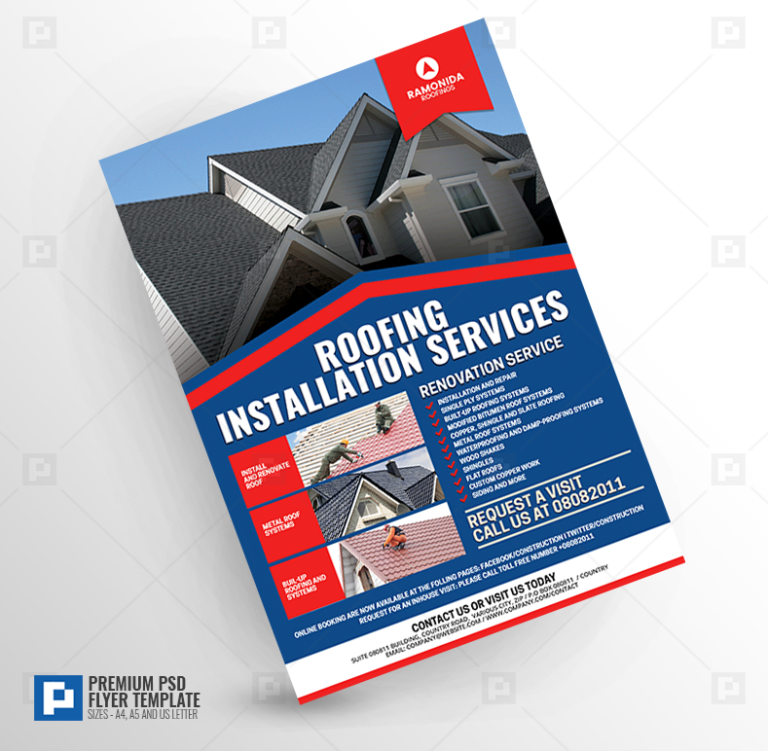 Roofing Services Flyer - PSDPixel