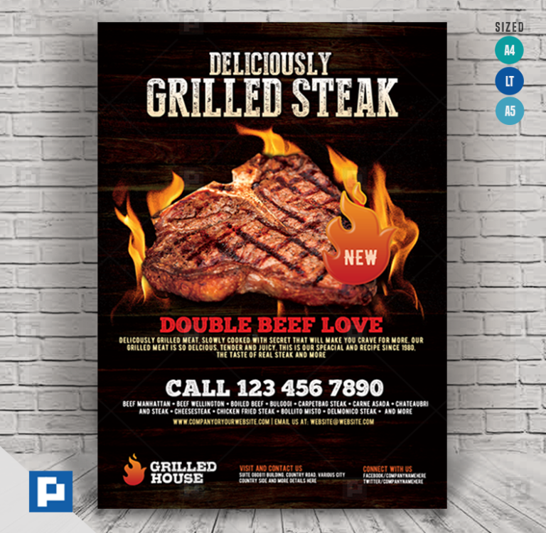 Steakhouse New Product Promotion Flyer - PSDPixel