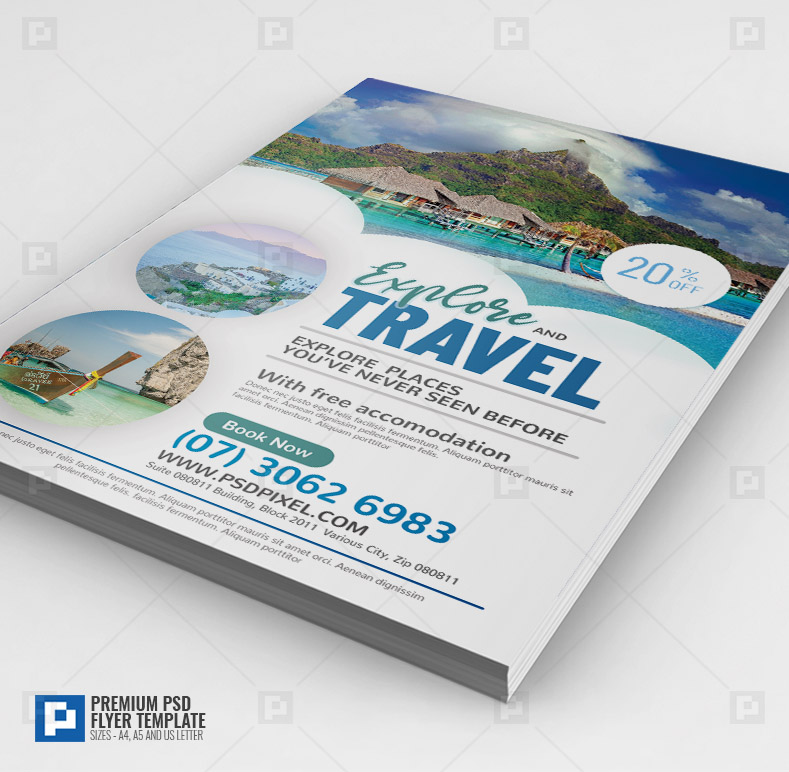 Travel and Booking Services Flyer - PSDPixel