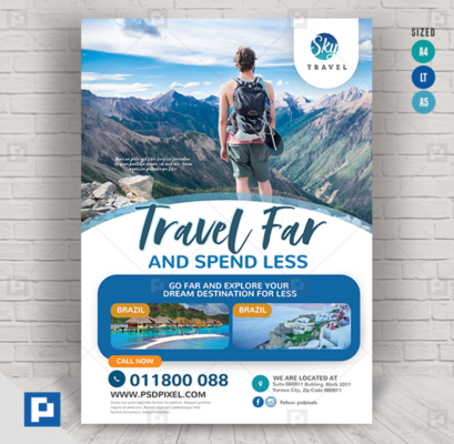 Travel and Explore Services Flyer - PSDPixel