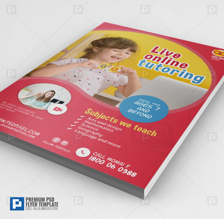 E-learning Tutorial Flyer - PSDPixel