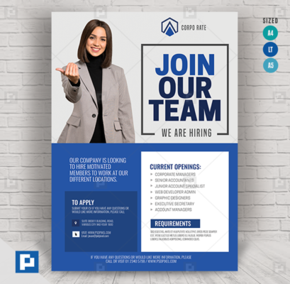 Hiring and Job Opening Flyer - PSDPixel