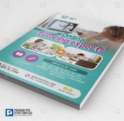 Online Learning Services Flyer - PSDPixel