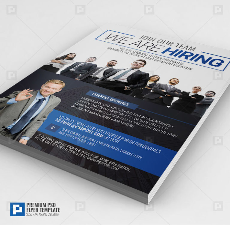 Urgent Hiring Flyer - PSDPixel