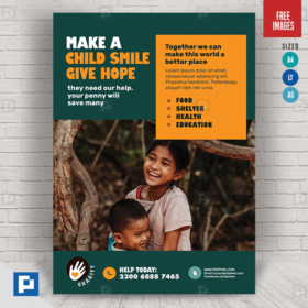 Charity Fundraising Program Canva Flyer - PSDPixel